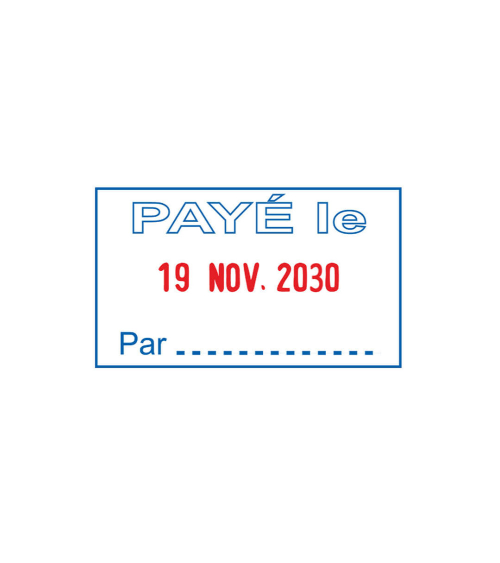 Tampon Dateur Formule "PAYÉ LE/ Par" Trodat Printy 4750L2