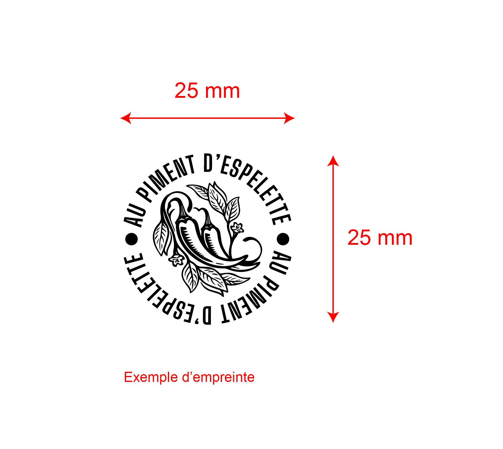 Tampon Personnalisé Rond Trodat Printy 46025, Diamètre 25mm