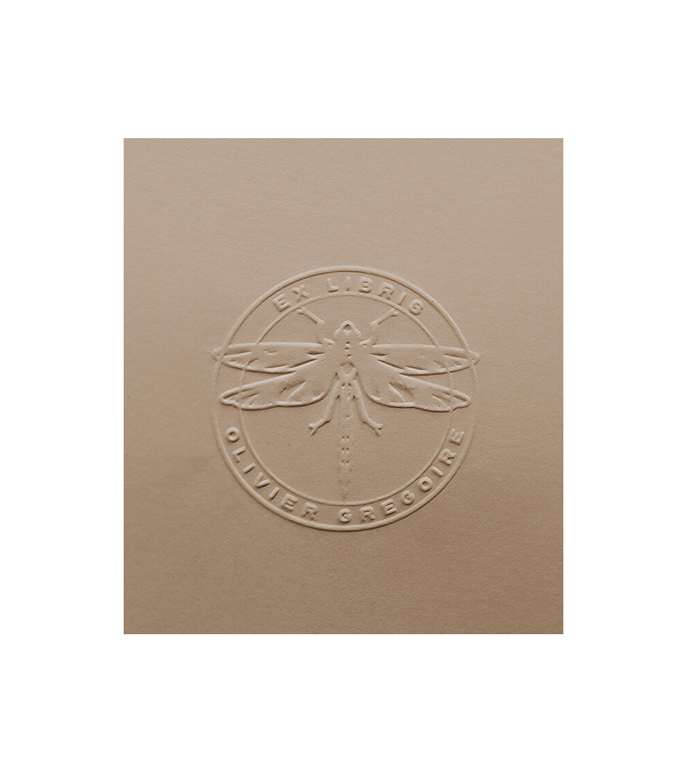 Timbre à sec Ex-libris modèle "Libellule"