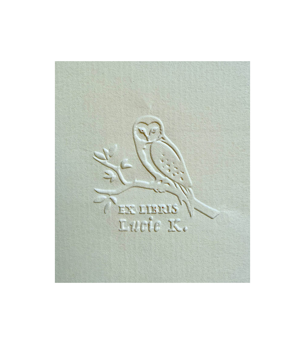Timbre à Sec Ex-libris modèle "Hibou"